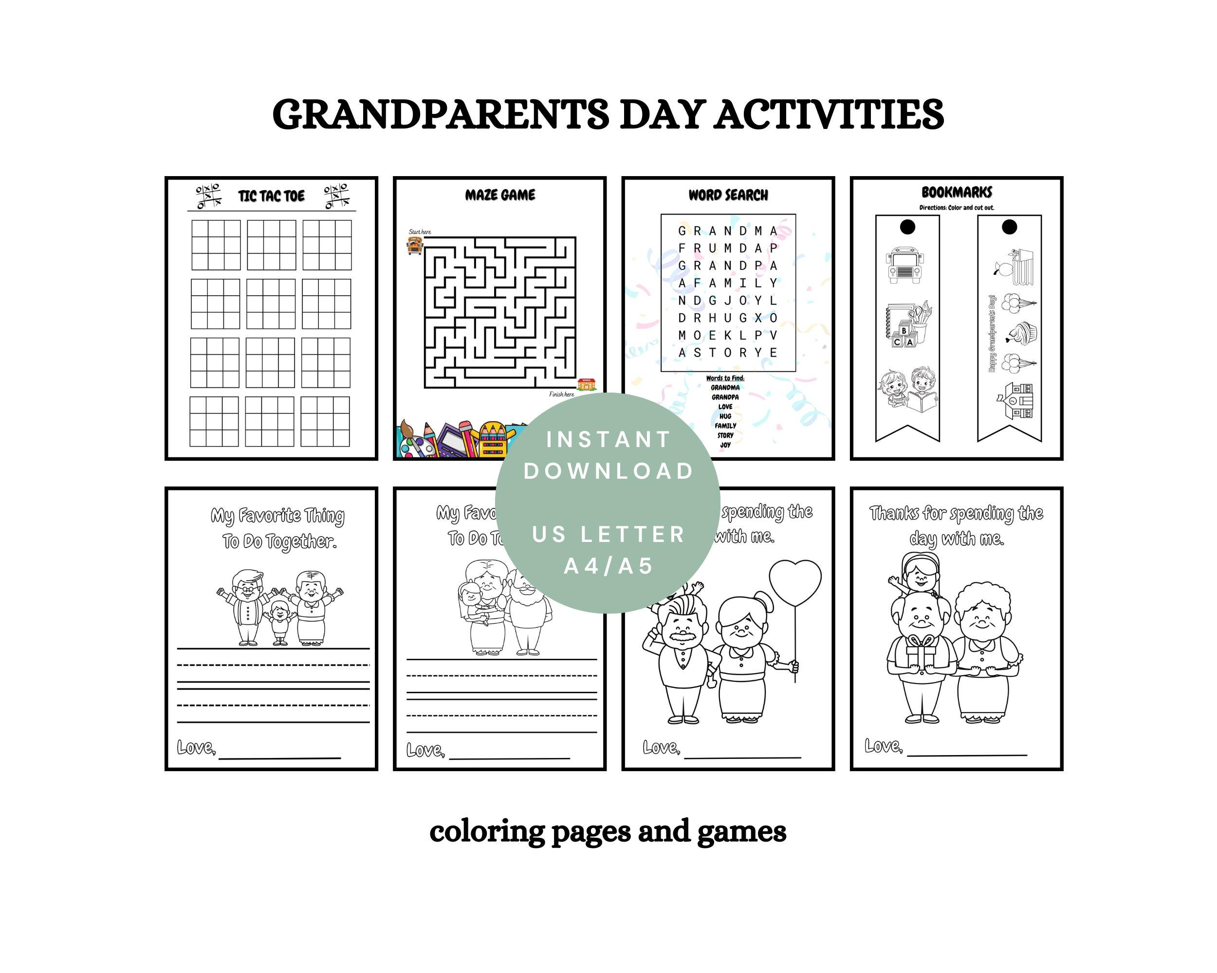 Grandparents Day Activity Bundle, Grandparents Day Craft, Grandparents ...