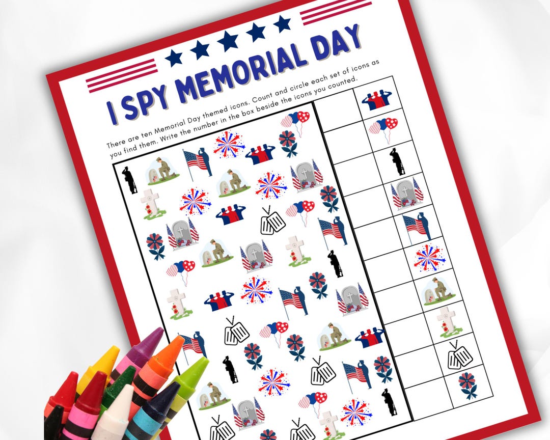 Memorial Day I Spy Game | Printable Activity for Kids | Fun ...