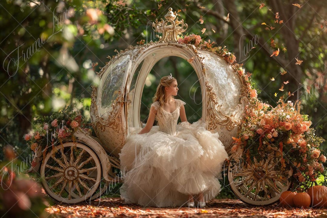 Princess Carriage in Woods Digital Background, Soft Focus, Fine Art ...