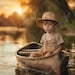 Sunset River Canoe Digital Background, Summer Backdrop, Fine Art ...
