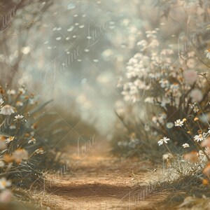 Spring Daisy Path Digital Background, Easter Backdrop, Fine Art ...