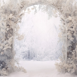Winter Frozen Arch Digital Background, Fine Art Holiday Portrait ...