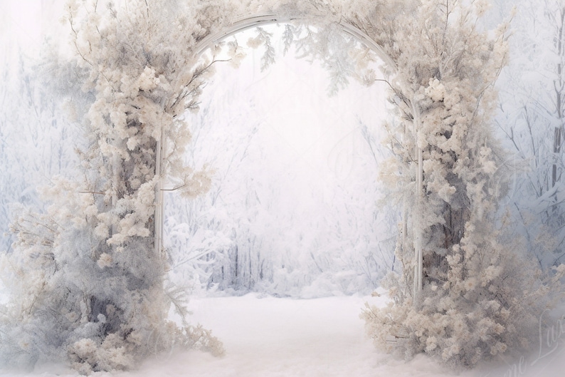Winter Frozen Arch Digital Background, Fine Art Holiday Portrait ...