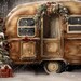 Christmas Retro Camping Van Digital Background, Fine Art Holiday ...
