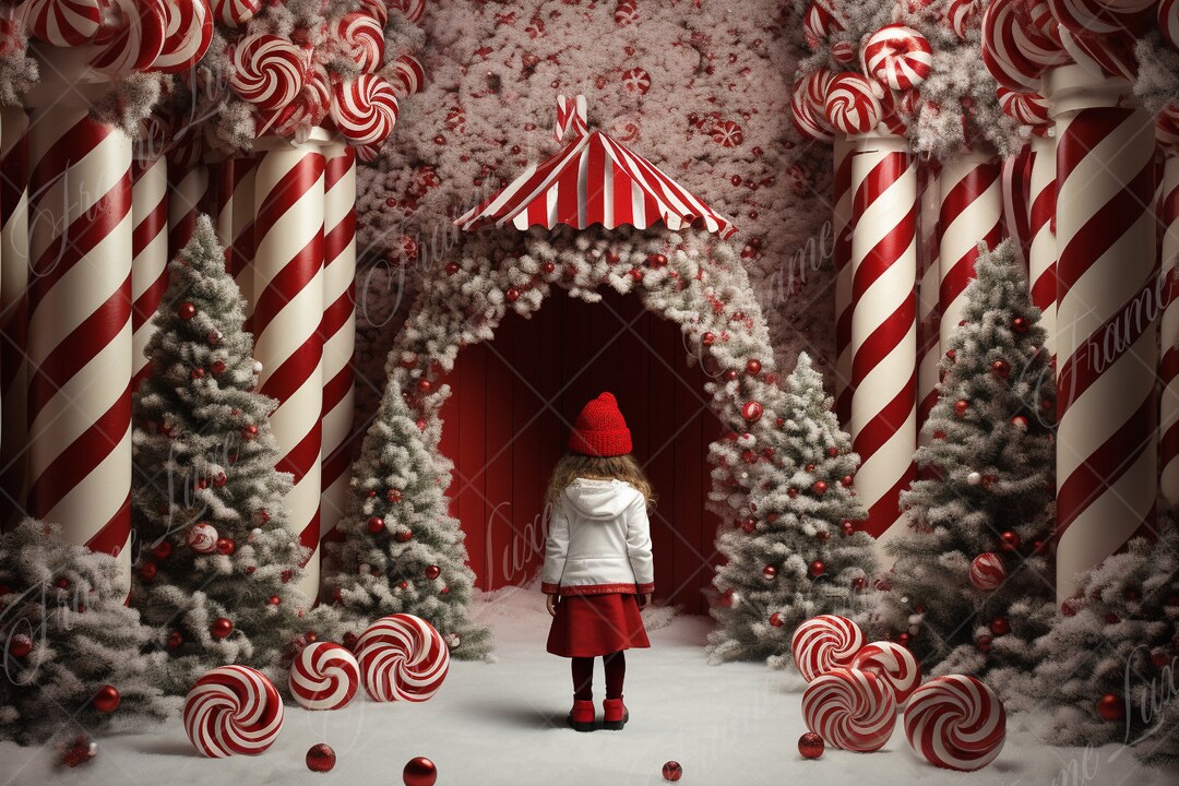 Peppermint Candy Digital Background, Fine Art Holiday Portrait Digital ...