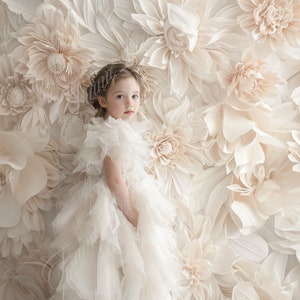 White Flower Wall Digital Background, Fine Art Portrait Photography ...
