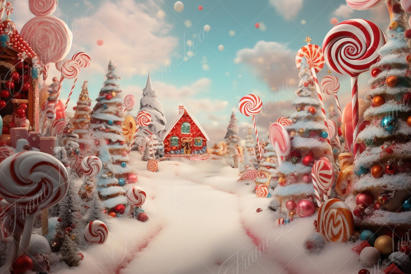 Christmas Candyland Digital Background, Fine Art Holiday Portrait ...