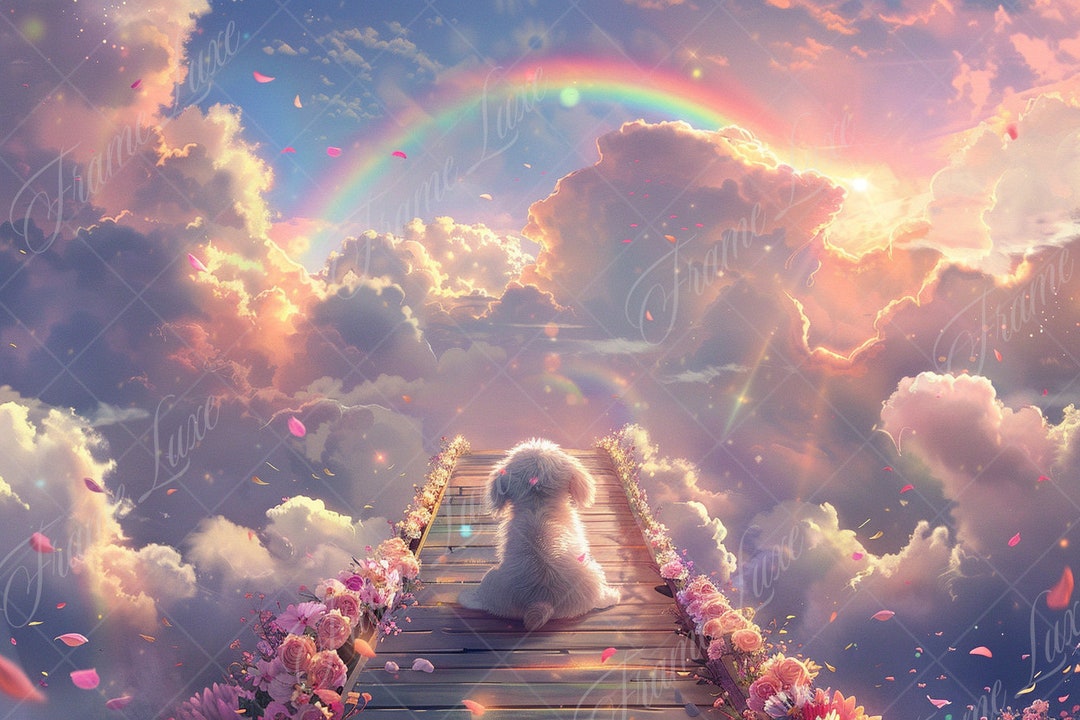 Rainbow Bridge Digital Backdrop, Pet Memorial Digital Background,way to ...