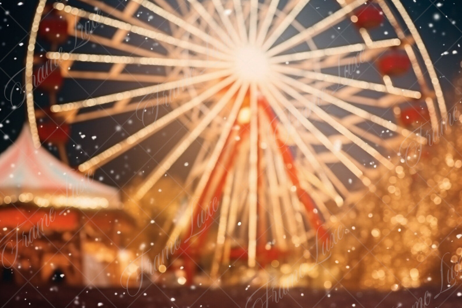 Christmas Carnival Ferris Wheel Digital Background, Holiday Portrait ...