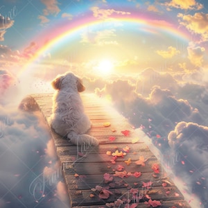 Rainbow Bridge Digital Backdrop, Pet Memorial Digital Background,way to ...