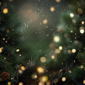 Green Christmas Bokeh Digital Background, Fine Art Holiday Portrait ...