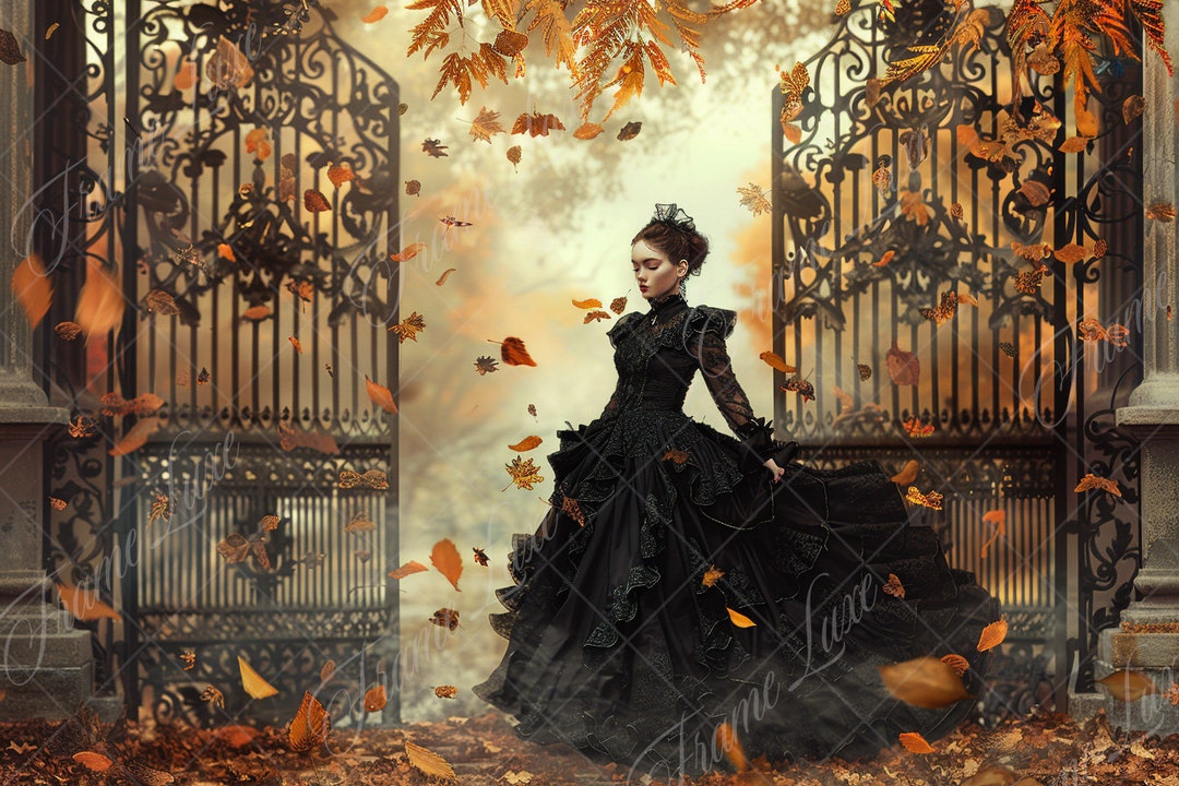 Halloween Black Gate Digital Background, Soft Focus, Fantasy ...