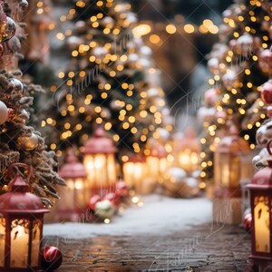 Pink Christmas Bokeh Digital Background, Fine Art Holiday Portrait ...