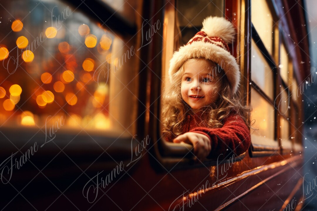 Christmas Polar Express Train Digital Background, Fine Art Holiday ...