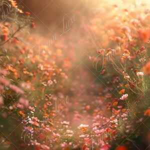Dreamy Flower Path Digital Background, Summer Garden, Fine Art Portrait ...