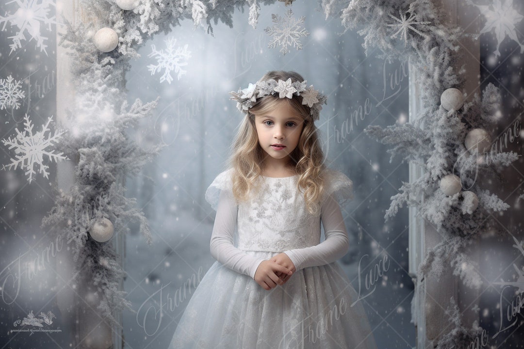 Winter Frozen Arch Digital Background, Fine Art Holiday Portrait ...