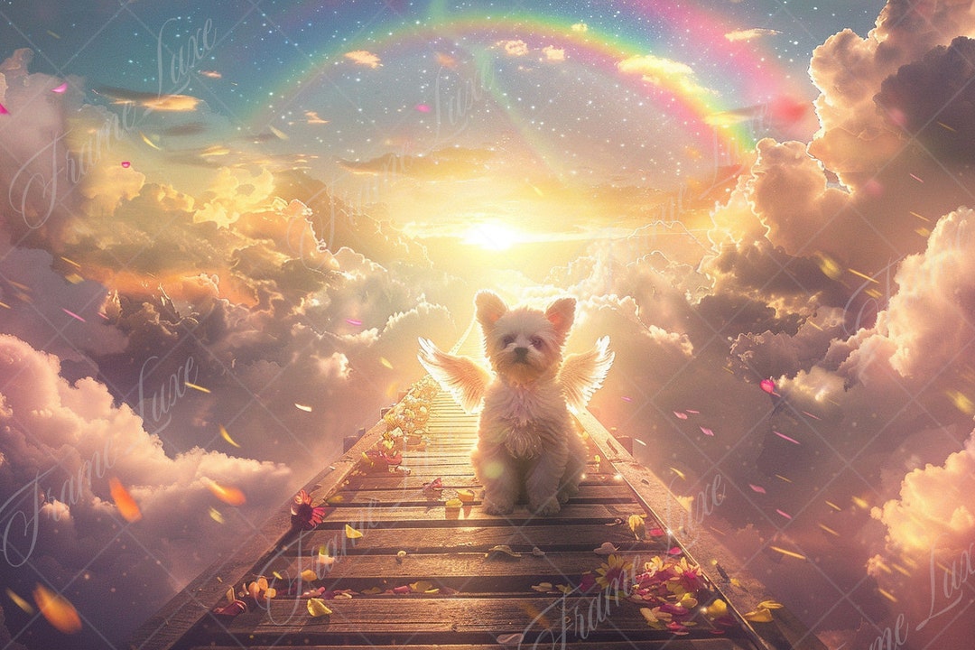 Rainbow Bridge Digital Backdrop, Pet Memorial Digital Background,way to ...