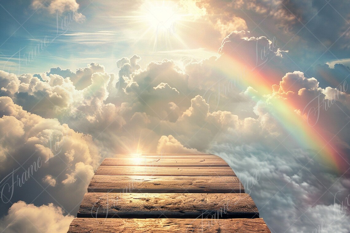 Rainbow Bridge Digital Backdrop, Pet Memorial Digital Background,way to ...