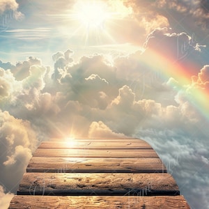 Rainbow Bridge Digital Backdrop, Pet Memorial Digital Background,way to ...