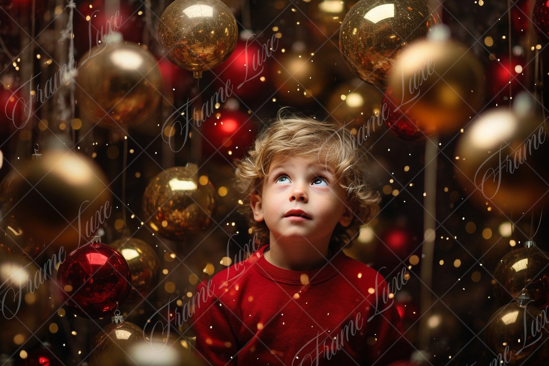 Christmas Ornament Digital Background, Fine Art Holiday Portrait ...
