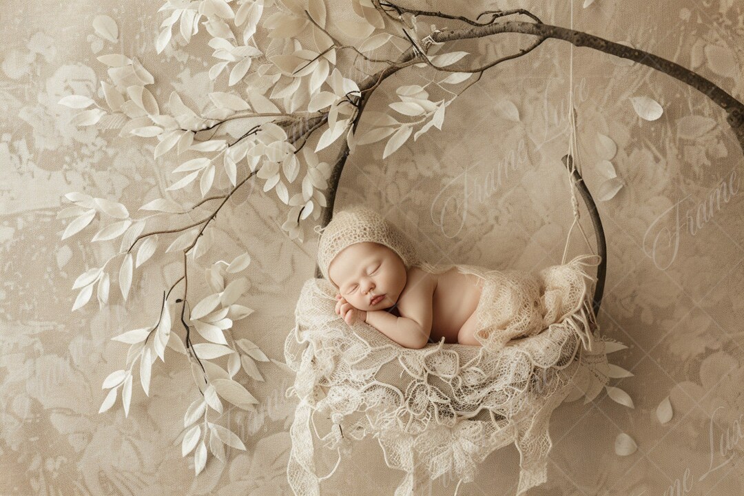Newborn Digital Background, Tree Branch Swing, Baby Boy Girl, Fine Art ...
