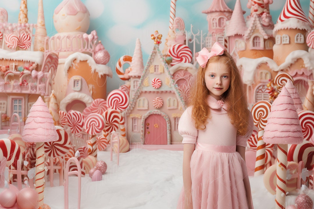 Christmas Candyland Digital Background, Fine Art Holiday Portrait ...