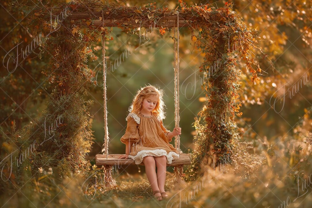 Autumn Field Swing Digital Background, Fine Art Portrait Photography ...