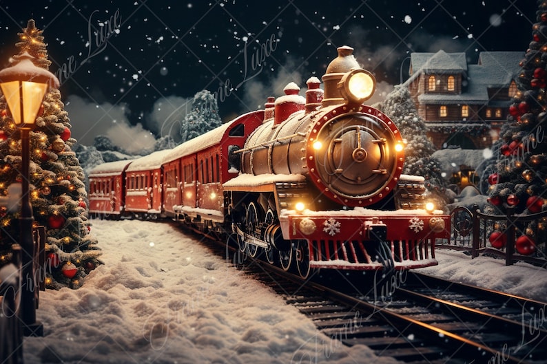 Christmas North Pole Train Digital Background Fine Art - Etsy