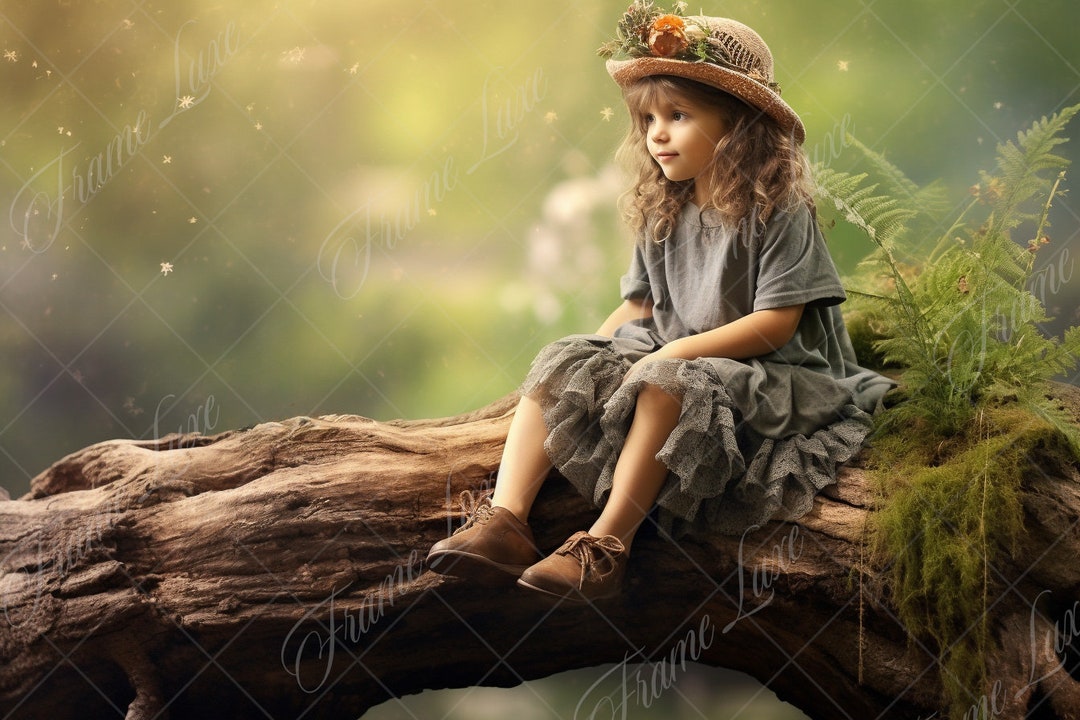 Spring Wood Log Digital Background, Fine Art Portrait Photography ...