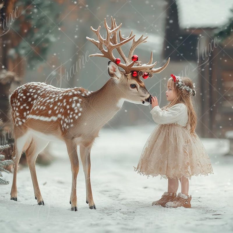 Reindeer Overlay - Etsy
