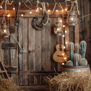 Western Cowboy Rustic Barn Digital Background, Summer Kids Portrait ...