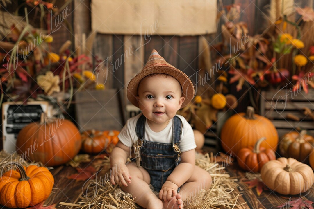 Autumn Pumpkins Digital Background, Soft Focus, Holiday Studio Portrait ...
