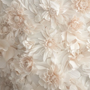 White Flower Wall Digital Background, Fine Art Portrait Photography ...