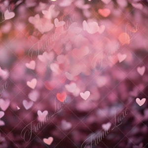 Valentine's Pink Heart Bokeh Digital Background,fine Art Portrait ...