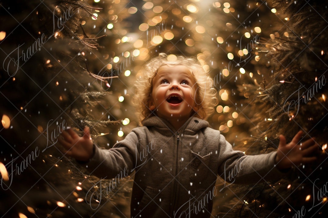 Christmas Tree Bokeh Digital Background, Fine Art Holiday Portrait ...