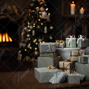 Christmas Gift Box Digital Background, Fine Art Holiday Portrait ...