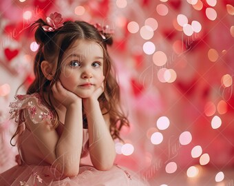 Valentines Red and Gold Bokeh Digital Background, Fine Art Portrait ...