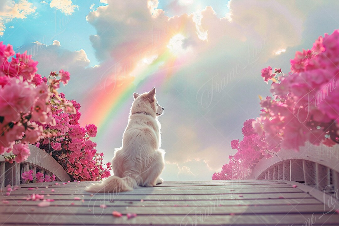 Rainbow Bridge Digital Backdrop, Pet Memorial Digital Background,way to ...