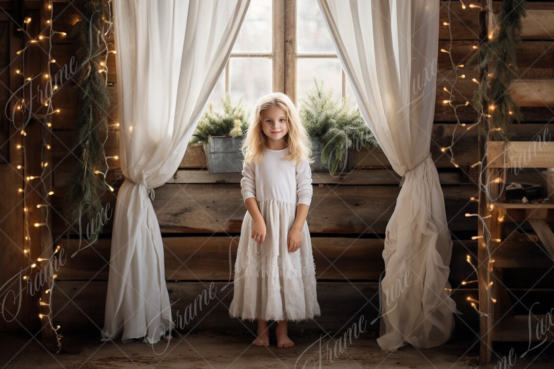 Rustic Christmas Barn Digital Background, Fine Art Holiday Portrait ...