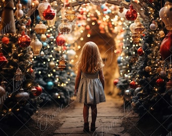 Christmas Store Front Digital Background, Fine Art Holiday Portrait ...