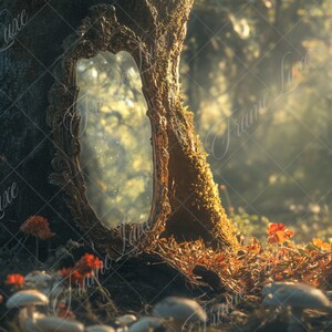 Magic Mirror in Enchanted Forest Digital Background, Children Portrait ...