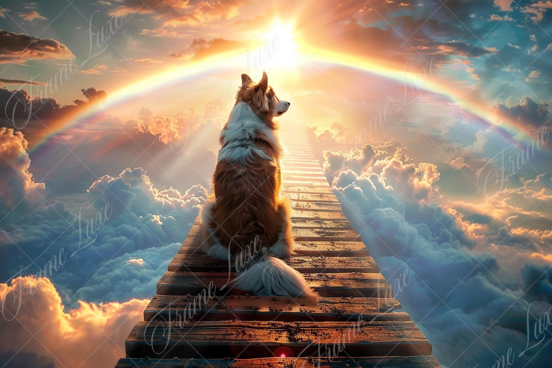 Rainbow Bridge Digital Backdrop, Pet Memorial Digital Background,way to ...