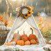 Fall Pumpkins Teepee Tent Digital Background, Children Portrait ...