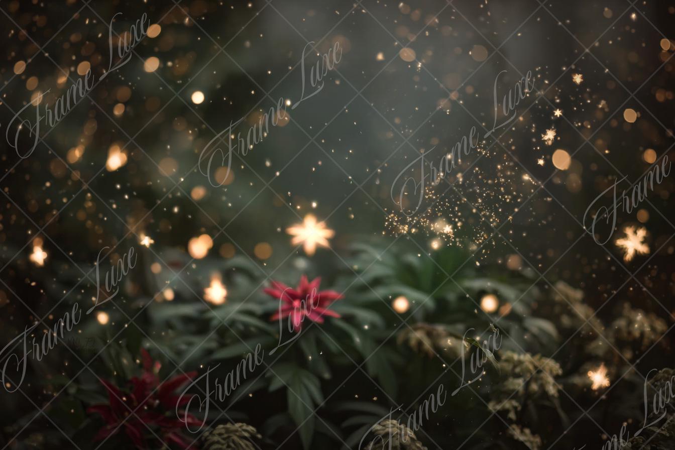 Green Christmas Bokeh Digital Background, Fine Art Holiday Portrait ...