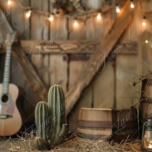 Western Cowboy Rustic Barn Digital Background, Summer Kids Portrait ...