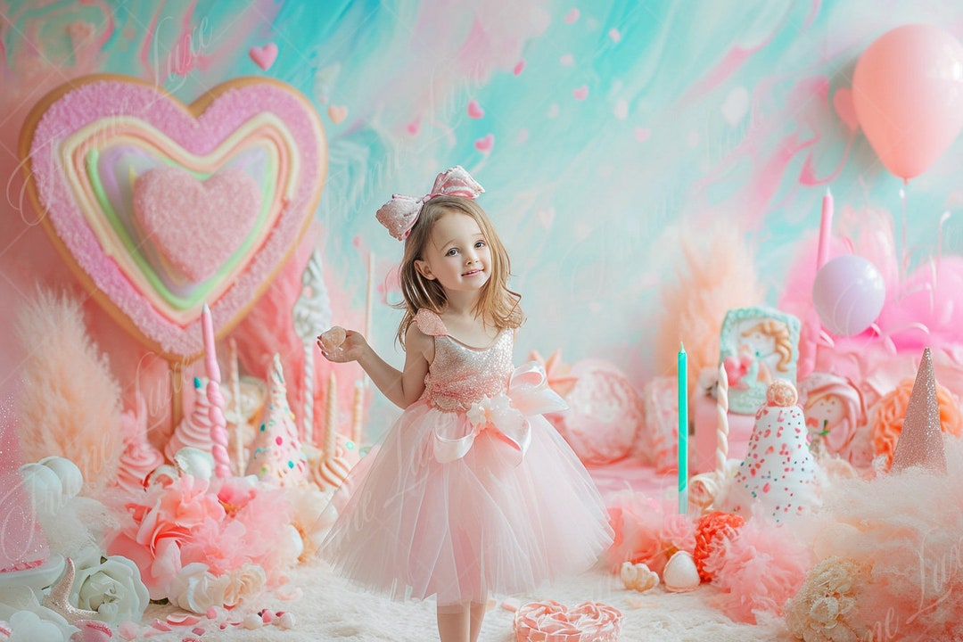 Valentines Heart Candy Studio Backdrop Digital Background, Fine Art ...