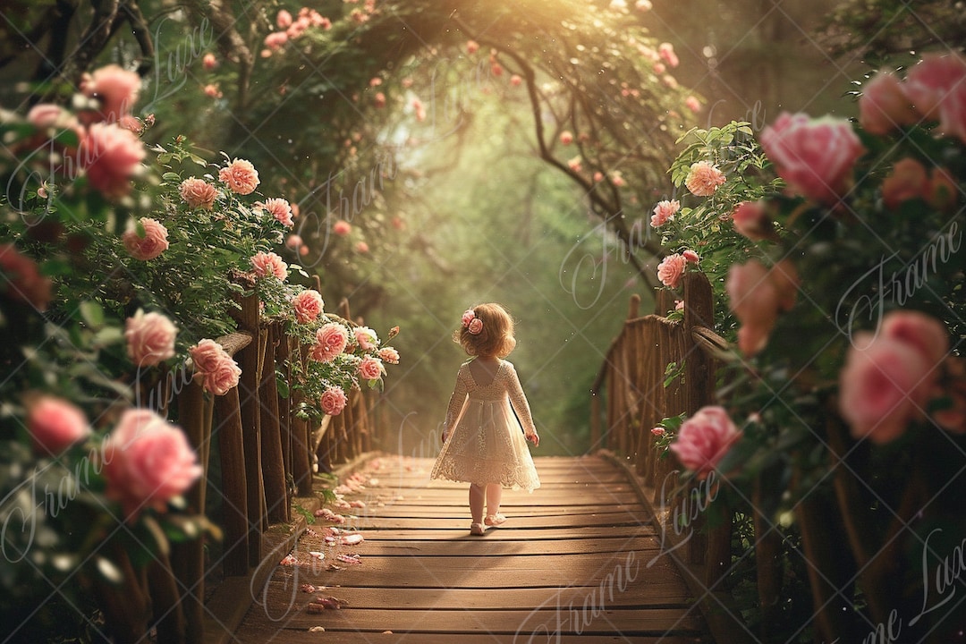 Rose Garden Bridge Digital Background, Fine Art Portrait Photography ...