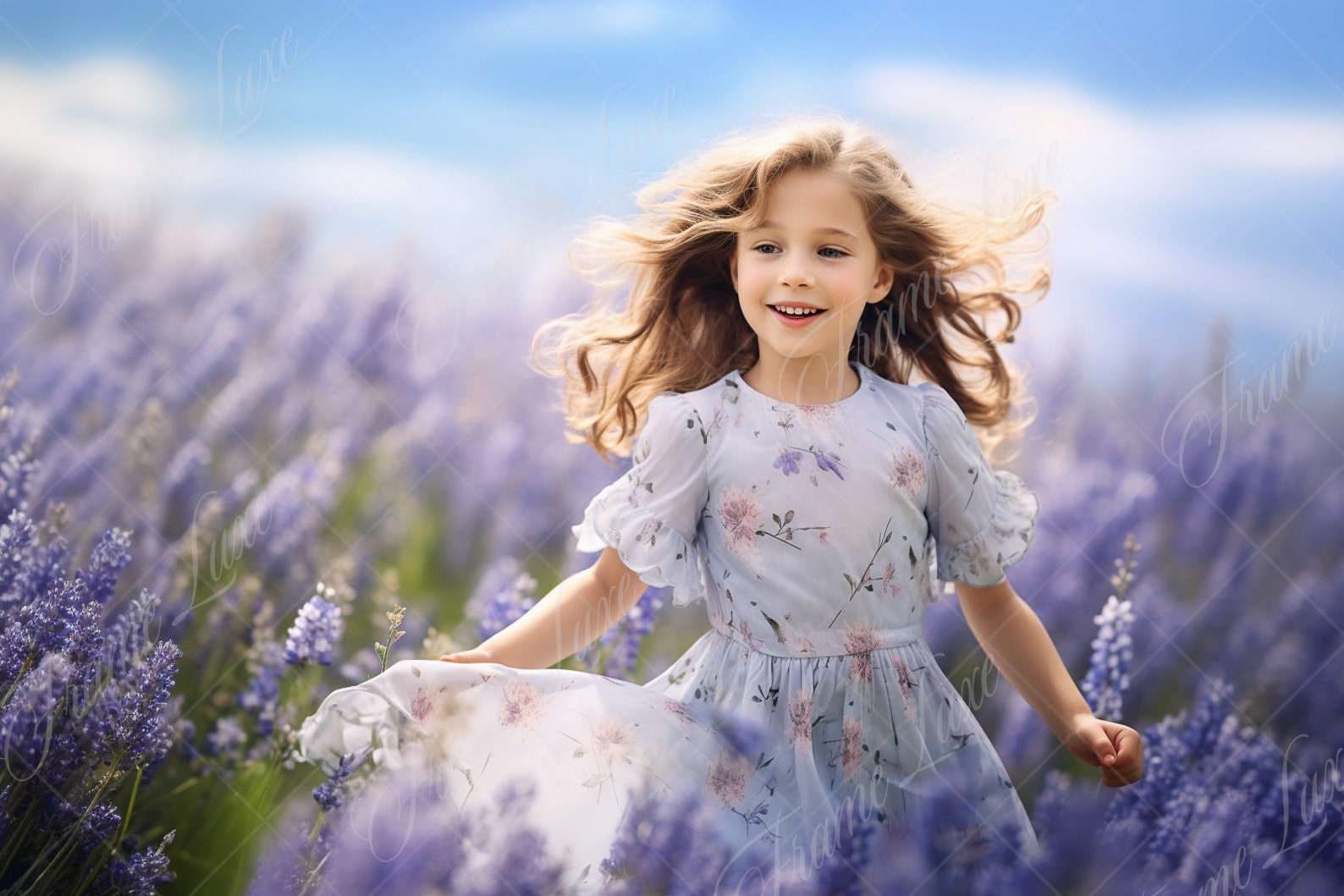 Purple Flower Field Daylight Digital Background, Fine Art Portrait ...