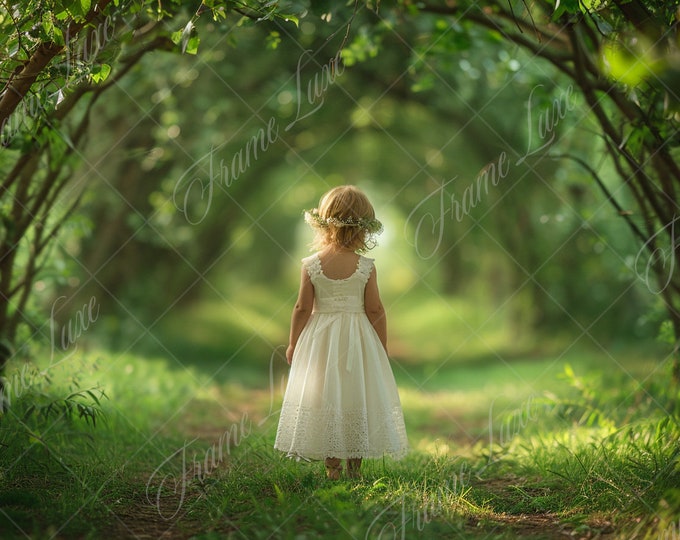 Forest Path Digital Backdrop, Golden Light, Woodland, Trees With a ...