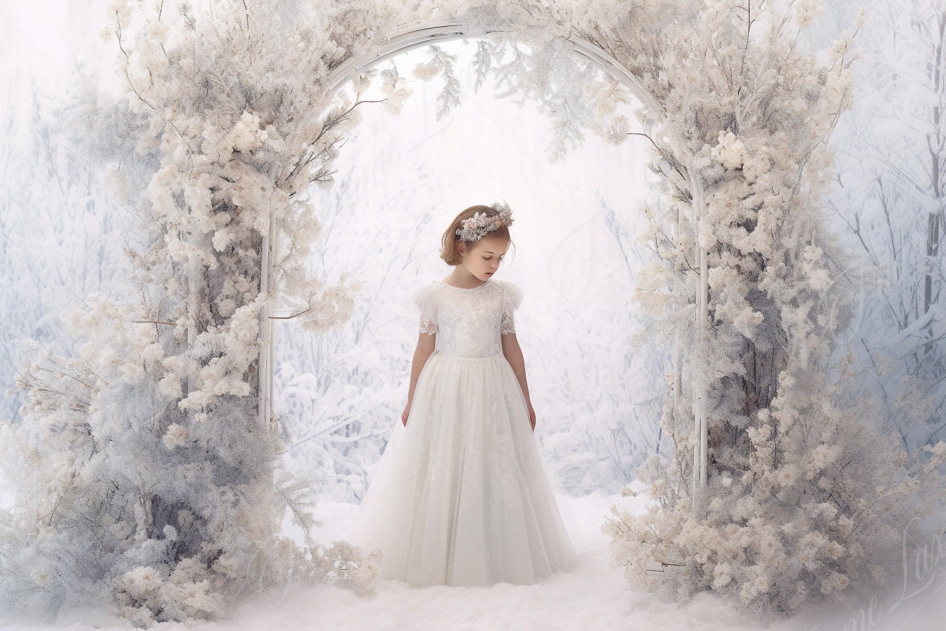 Winter Frozen Arch Digital Background, Fine Art Holiday Portrait ...